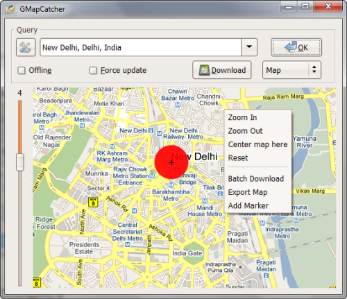 GMapCatcher – View maps online, offline or download